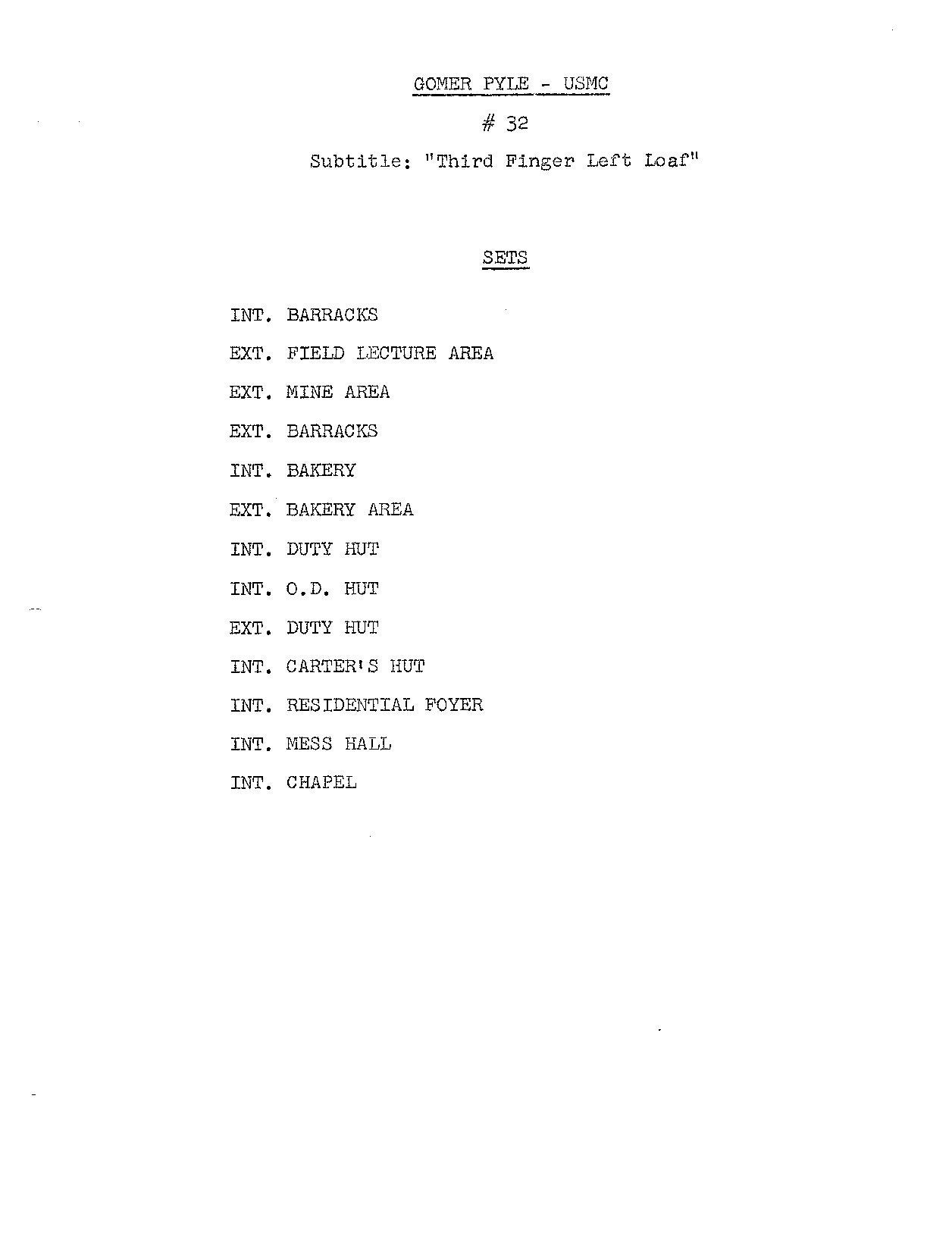 GOMER PYLE USMC Tv Series Script, Andy Griffith Show, Comedy Show Spin ...