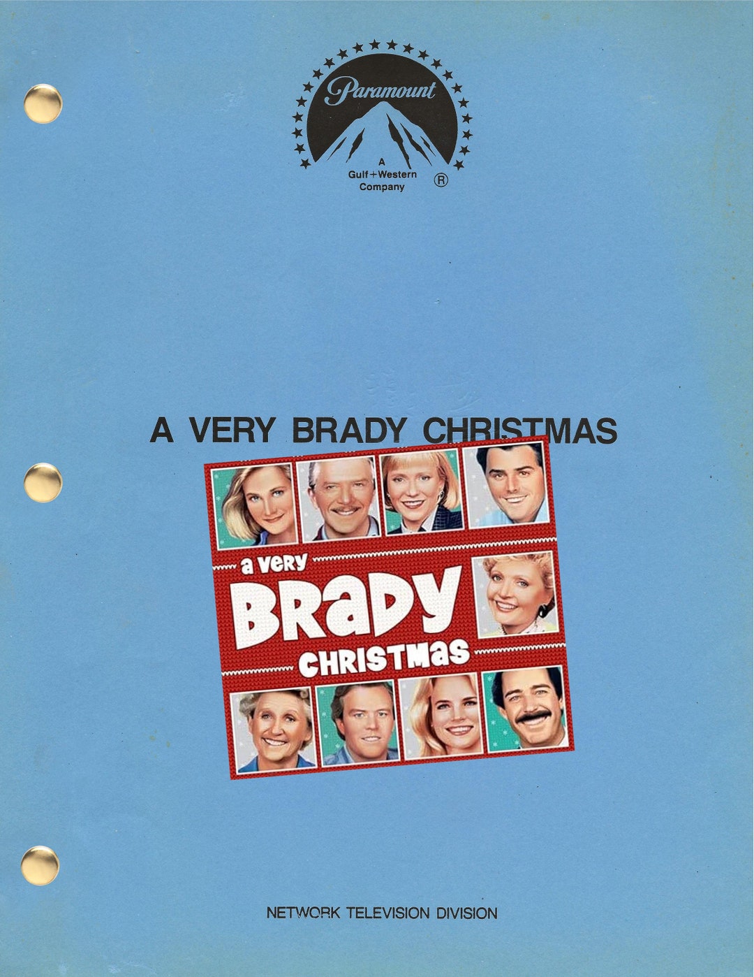A VERY BRADY CHRISTMAS Script, 1988 the Brady Bunch Cast Reunion Movie, Florence Henderson ...