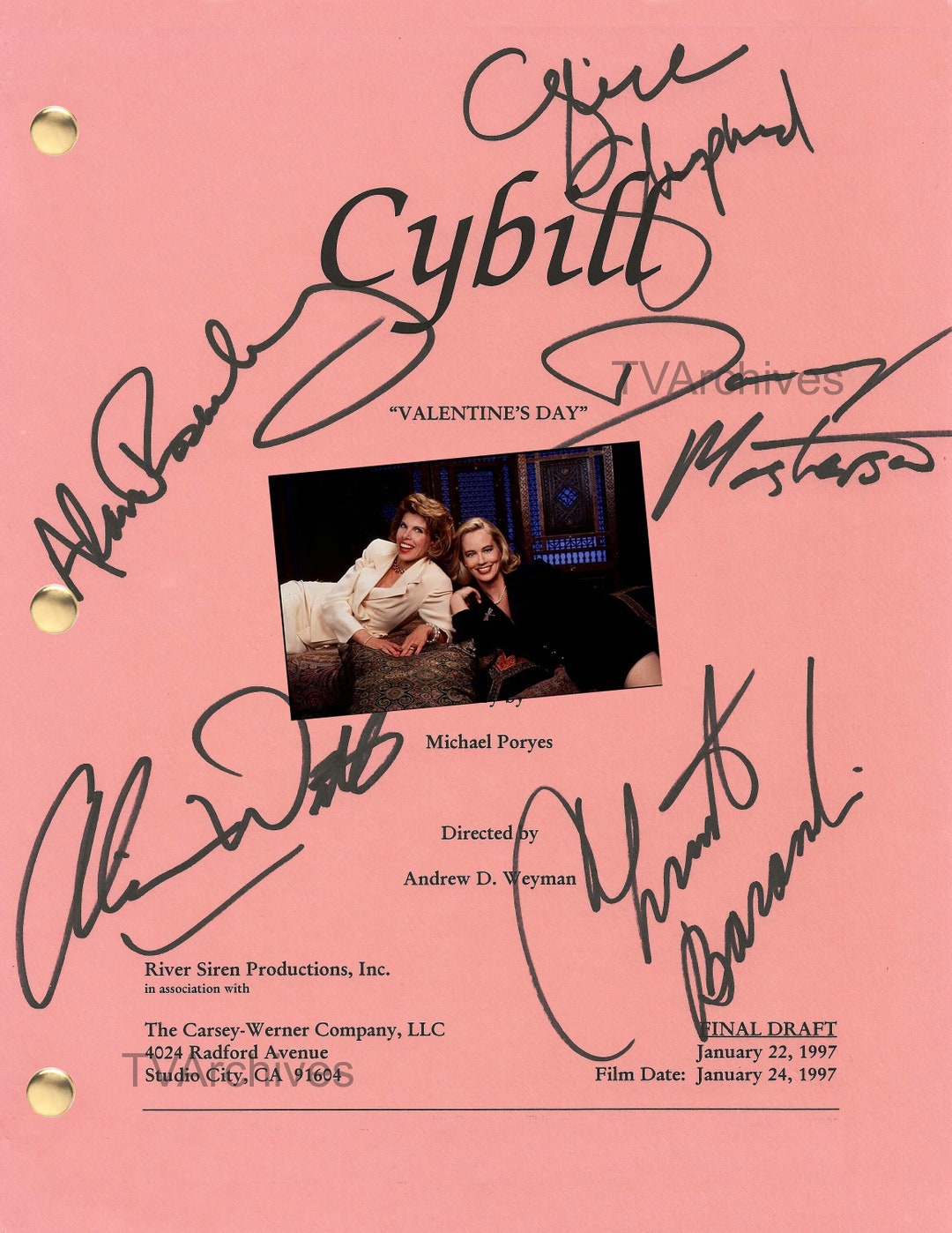 CYBILL Shepherd Christine Baranski TV Series Sitcom Script Signed ...