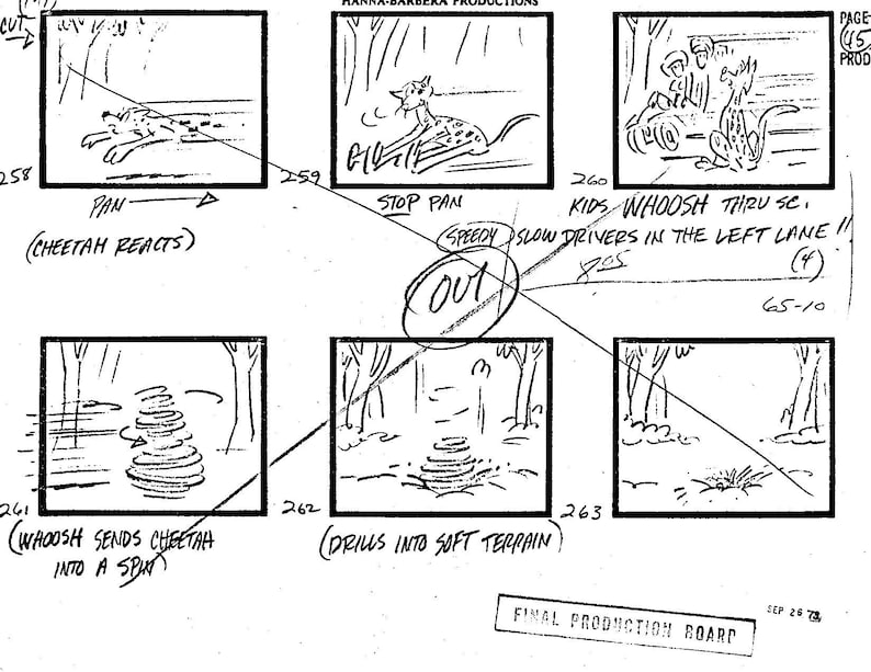 SPEED BUGGY TV Series 92 Storyboards Hanna-barbera Saturday - Etsy