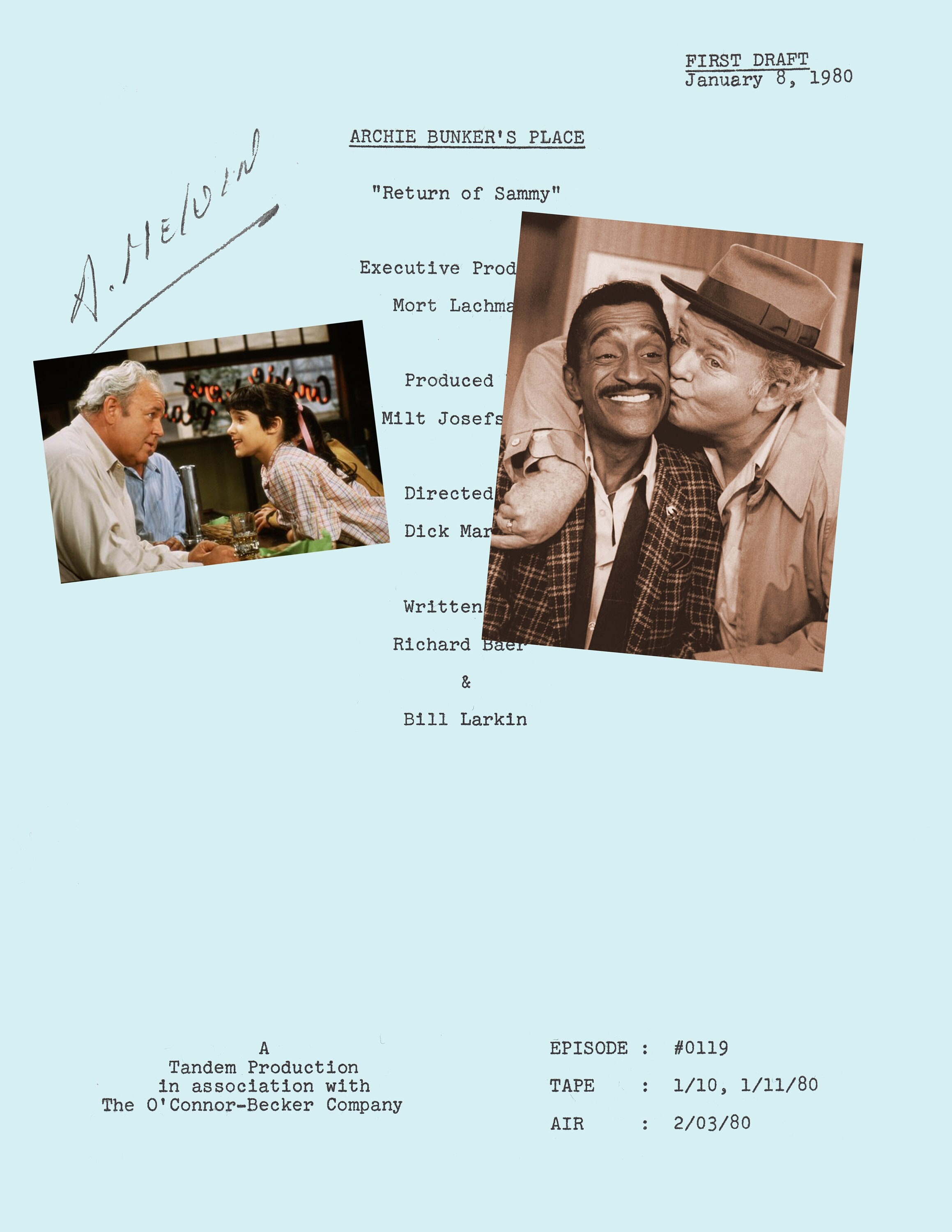 ARCHIE BUNKER'S PLACE Tv Script, Return of Sammy Davis Jr, All in the ...