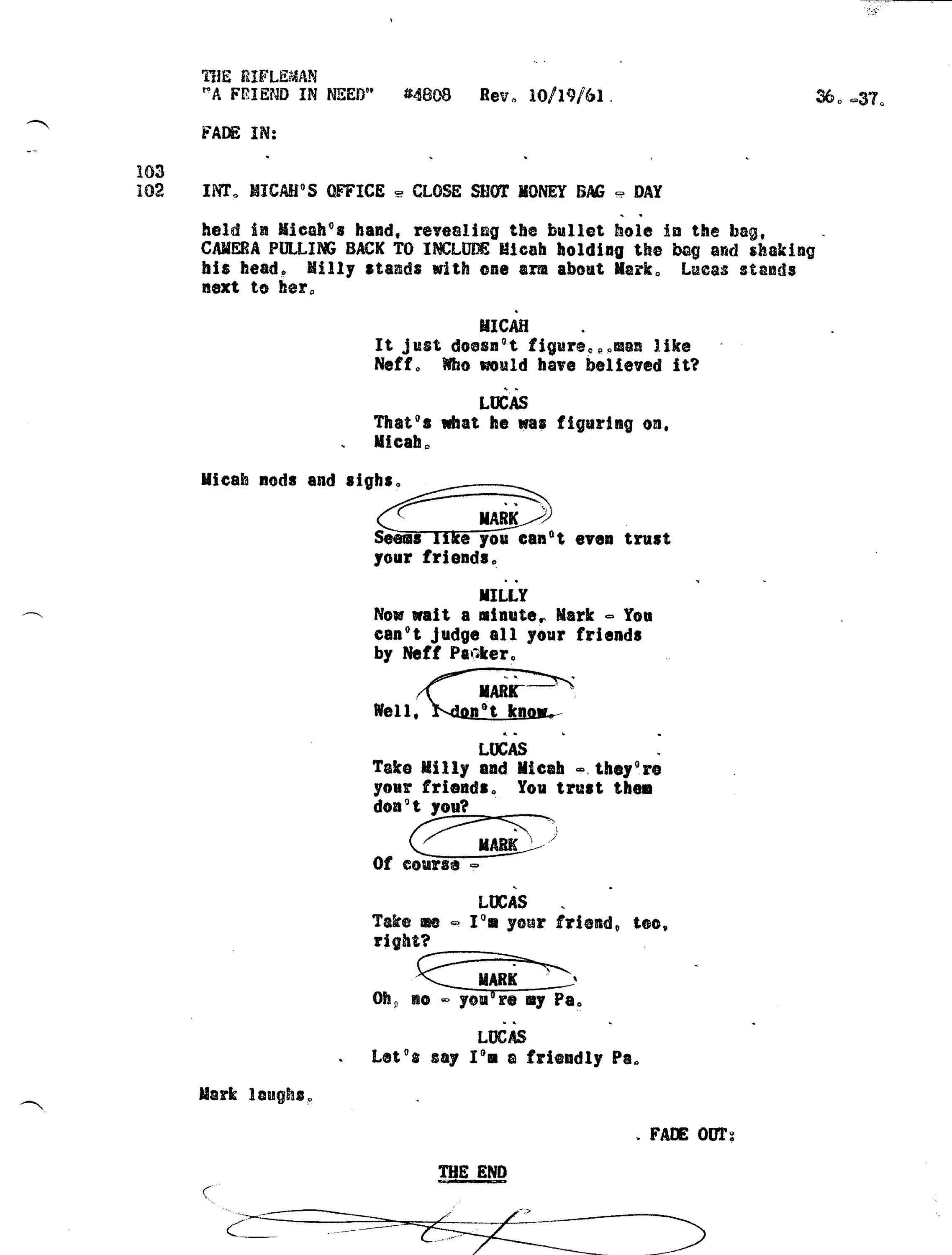 THE RIFLEMAN Western TV Series Script Chuck Connors & Johnny Crawford ...
