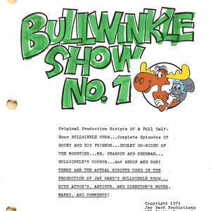 ROCKY & BULLWINKLE 2 Animated Cartoon TV Series Scripts, Dudley Do ...