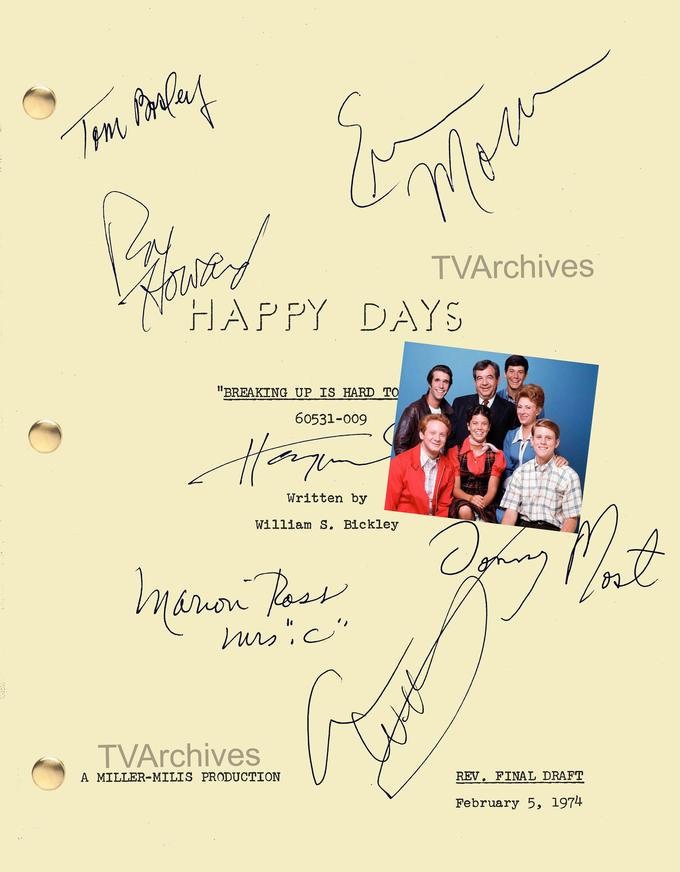 HAPPY DAYS TV Series Script, Fonz Sitcom Episode 9, Copy of Henry ...