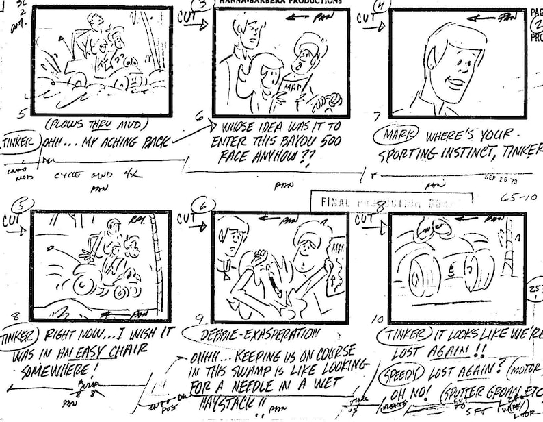 SPEED BUGGY TV Series 92 Storyboards Hanna-barbera Saturday - Etsy