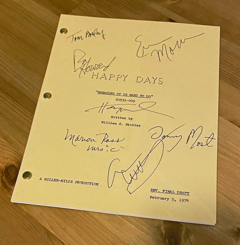 HAPPY DAYS TV Series Script, Fonz Sitcom Episode 9, Copy of Henry ...