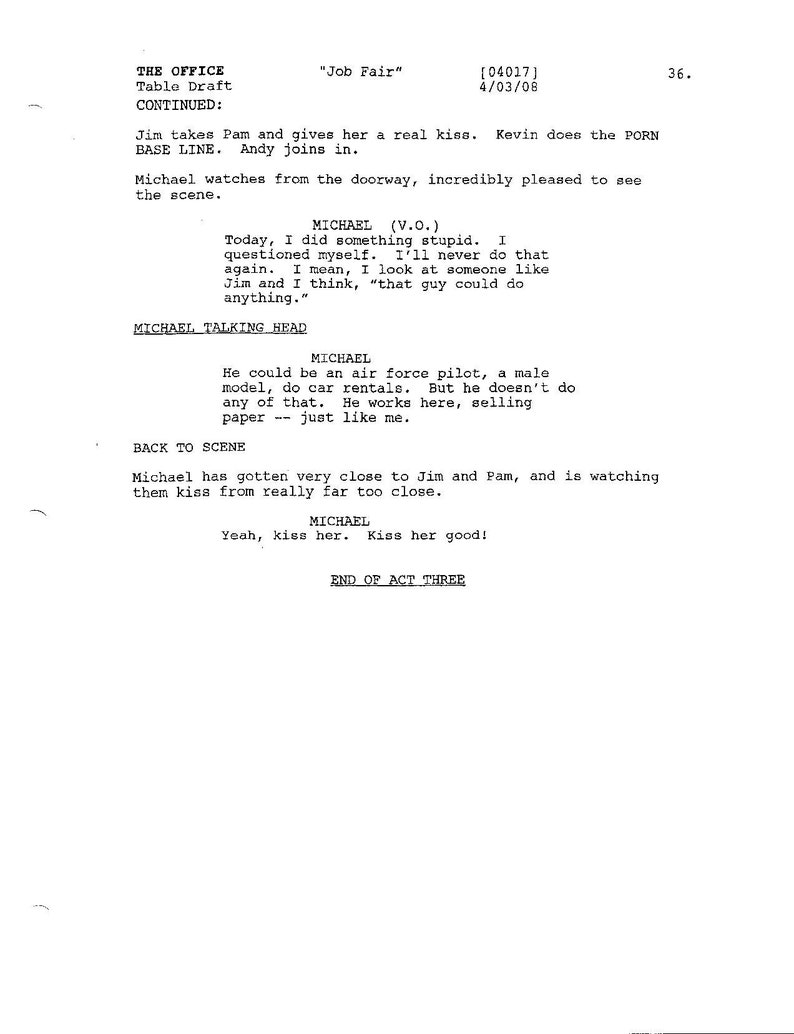 THE OFFICE TV Series Script - Steve Carrell, John Krasinski, Jenna ...