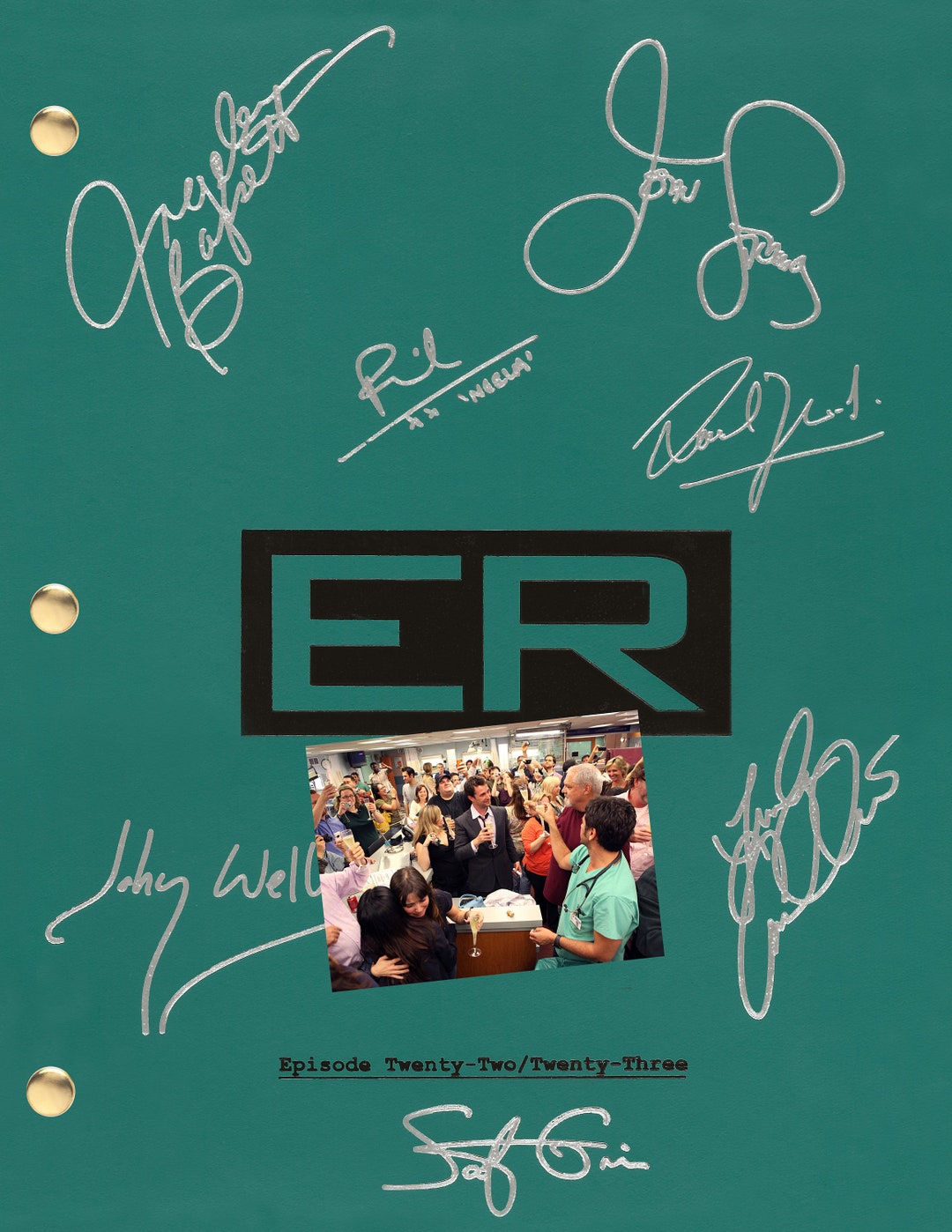 ER TV Series Finale Script Signed, John Stamos, Scott Grimes, Angela ...