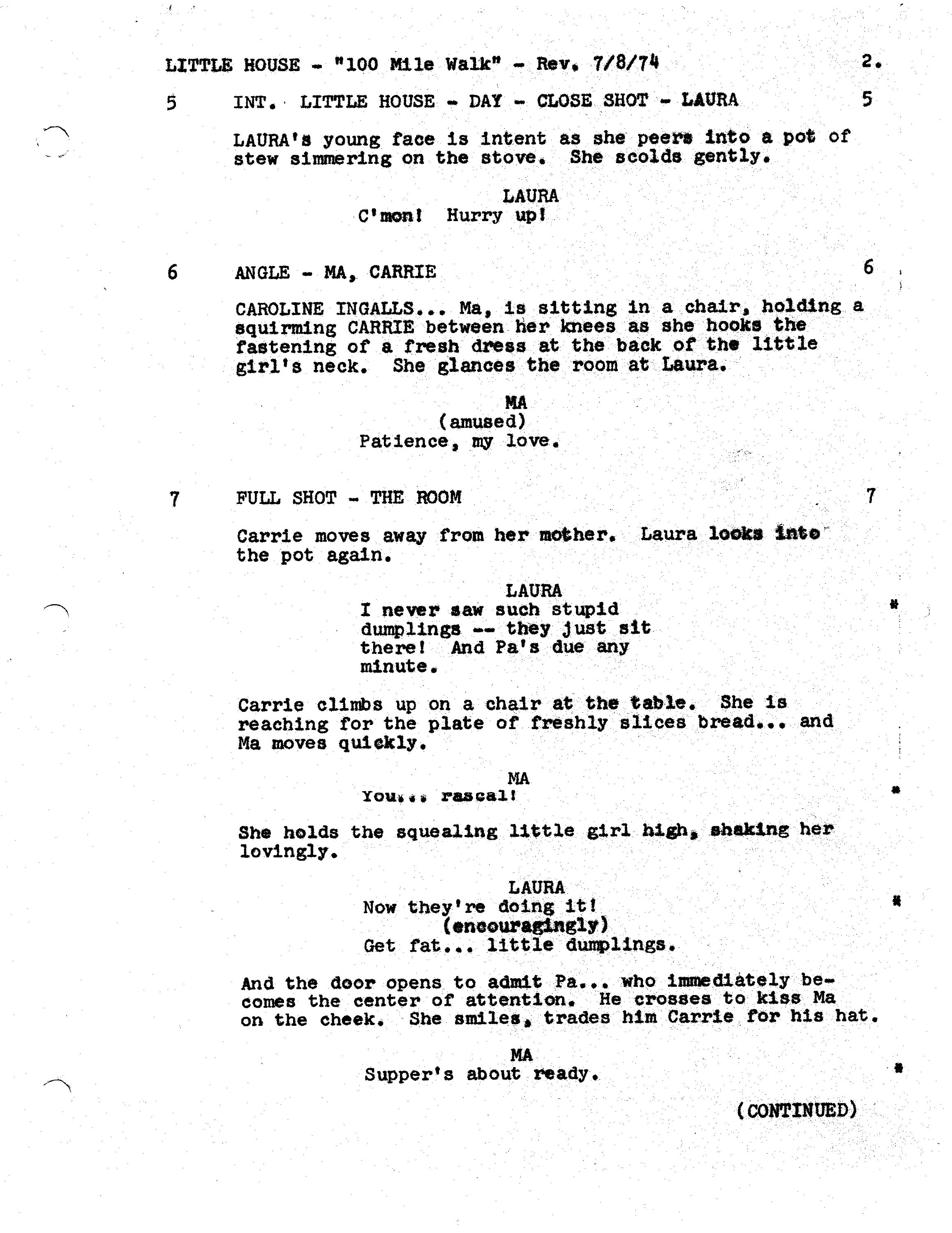 LITTLE HOUSE on the Prairie TV Series, Episode 3 Script, Michael Landon ...