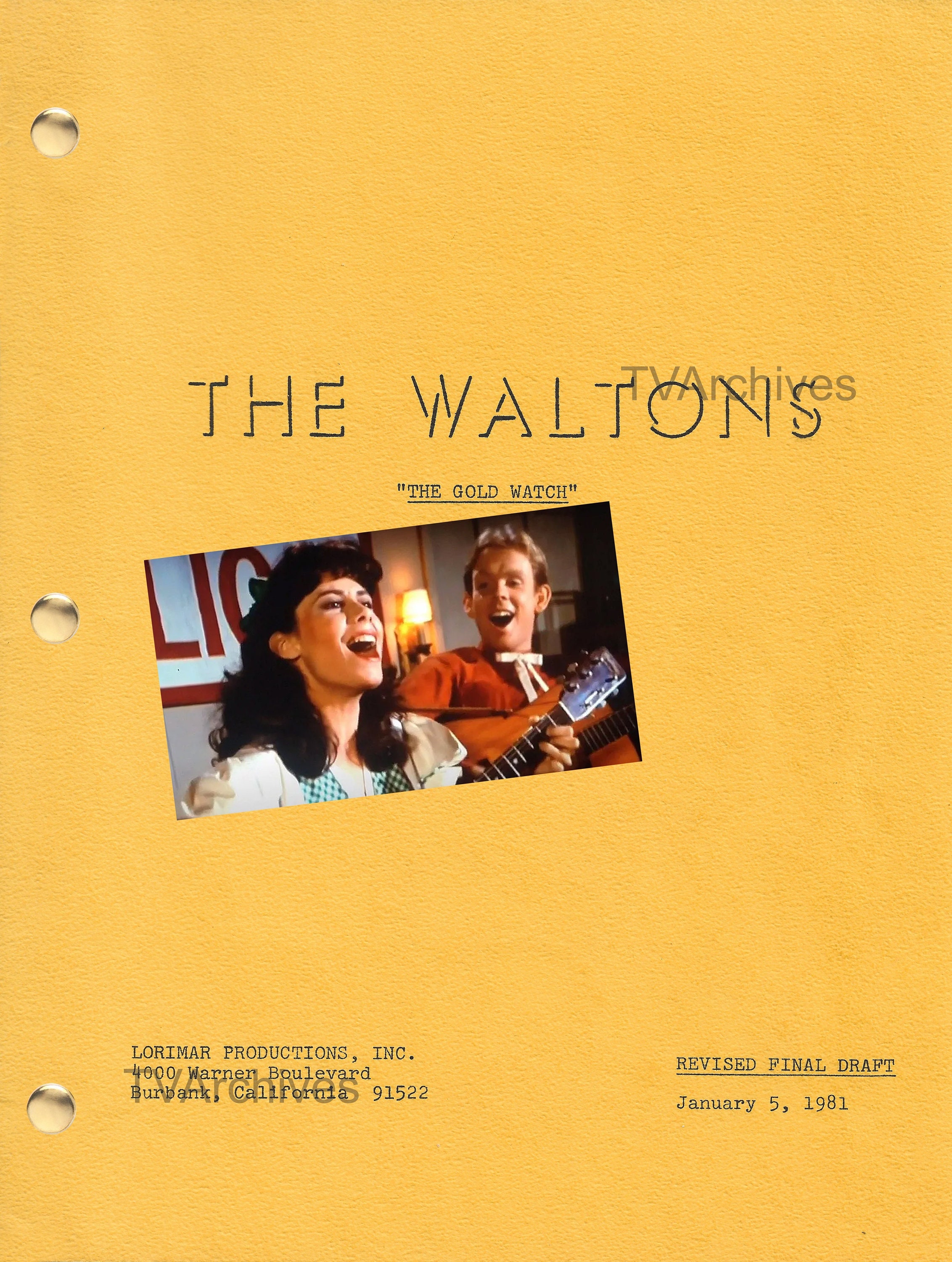 THE WALTONS Director TV Series Script Copy, Jon Walmsley jason Walton ...