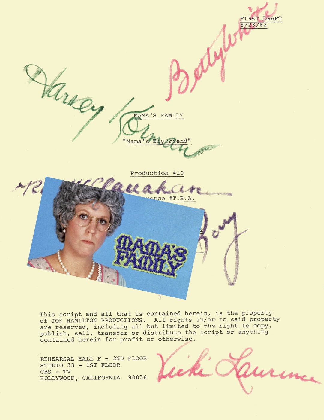 Mamas FAMILY TV Series Script, Vicki Lawrence, Rue Mcclanahan, Betty ...