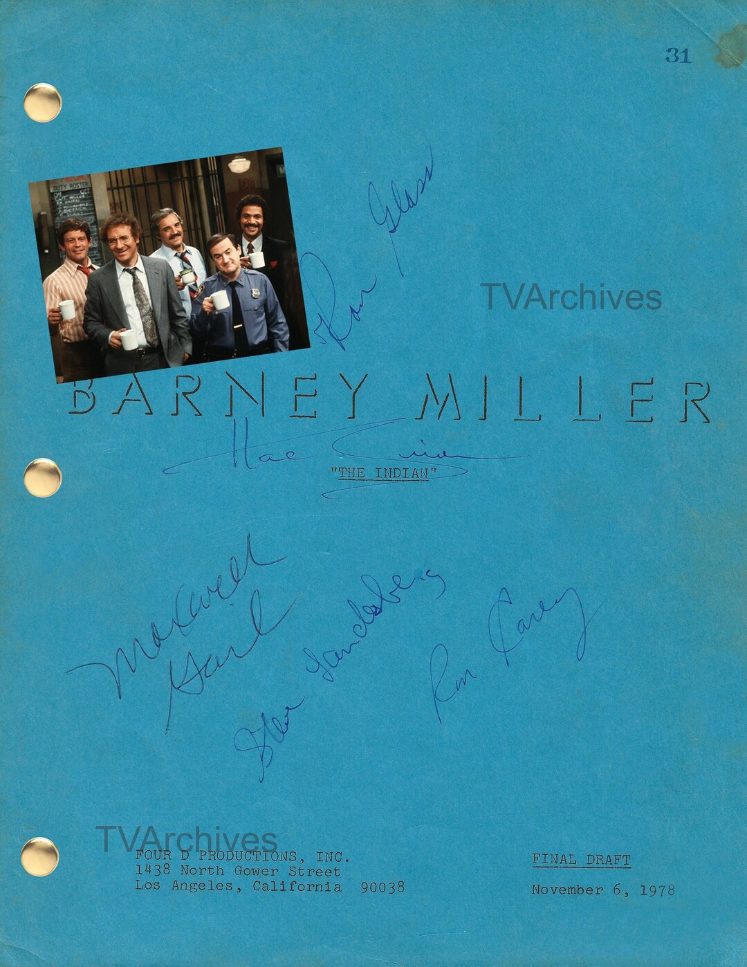 BARNEY MILLER Police Comedy TV Series Script, Hal Linden Cast Signed ...