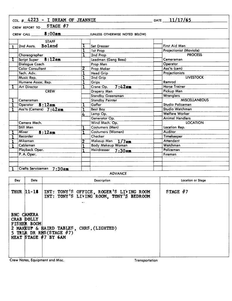 I DREAM of JEANNIE Tv Series - Copy of Signed Barbara Eden Script (gift ...