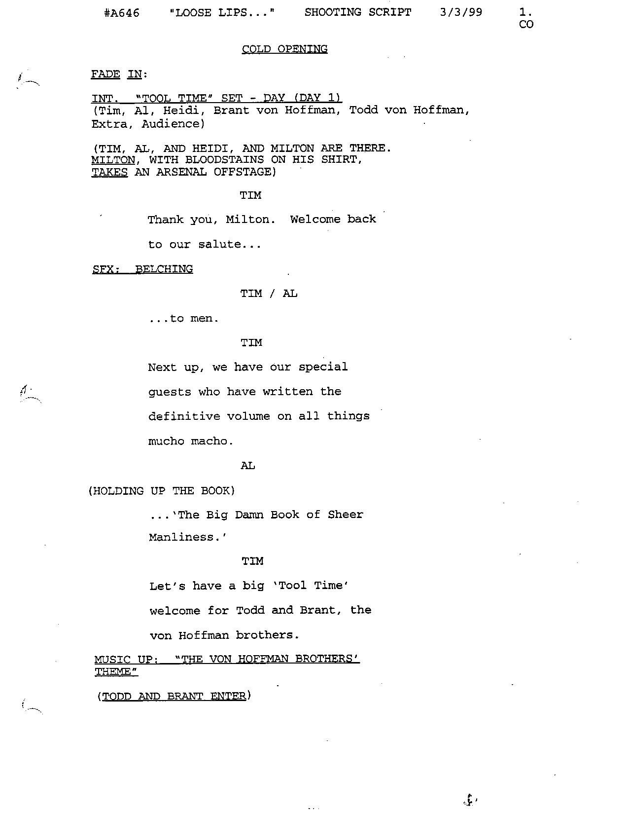 HOME IMPROVEMENT TV Comedy Series Script, Tim Allen Sitcom Signed copy ...