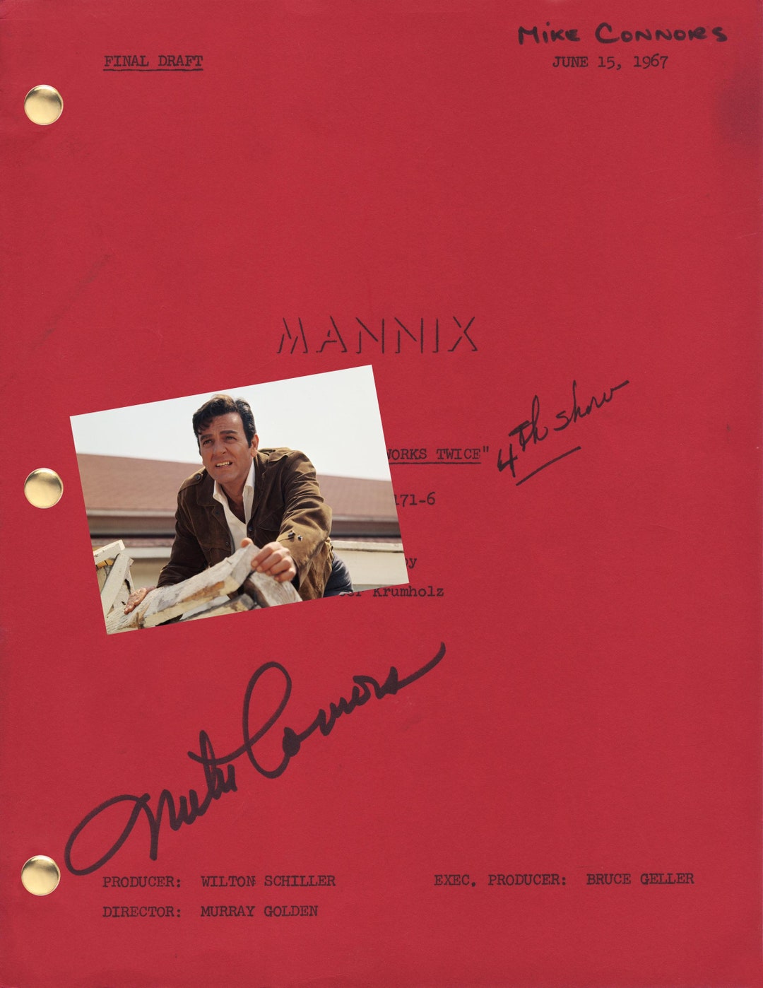 MANNIX TV Series Script, Mike Connors Detective TV Show (rpt) - Etsy