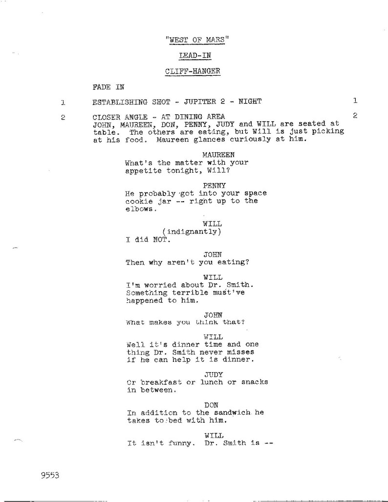 LOST in SPACE TV Series Script - Etsy
