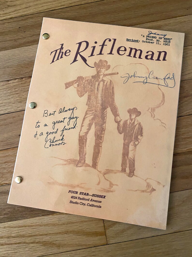 THE RIFLEMAN Western TV Series Script Signed Chuck Connors & - Etsy