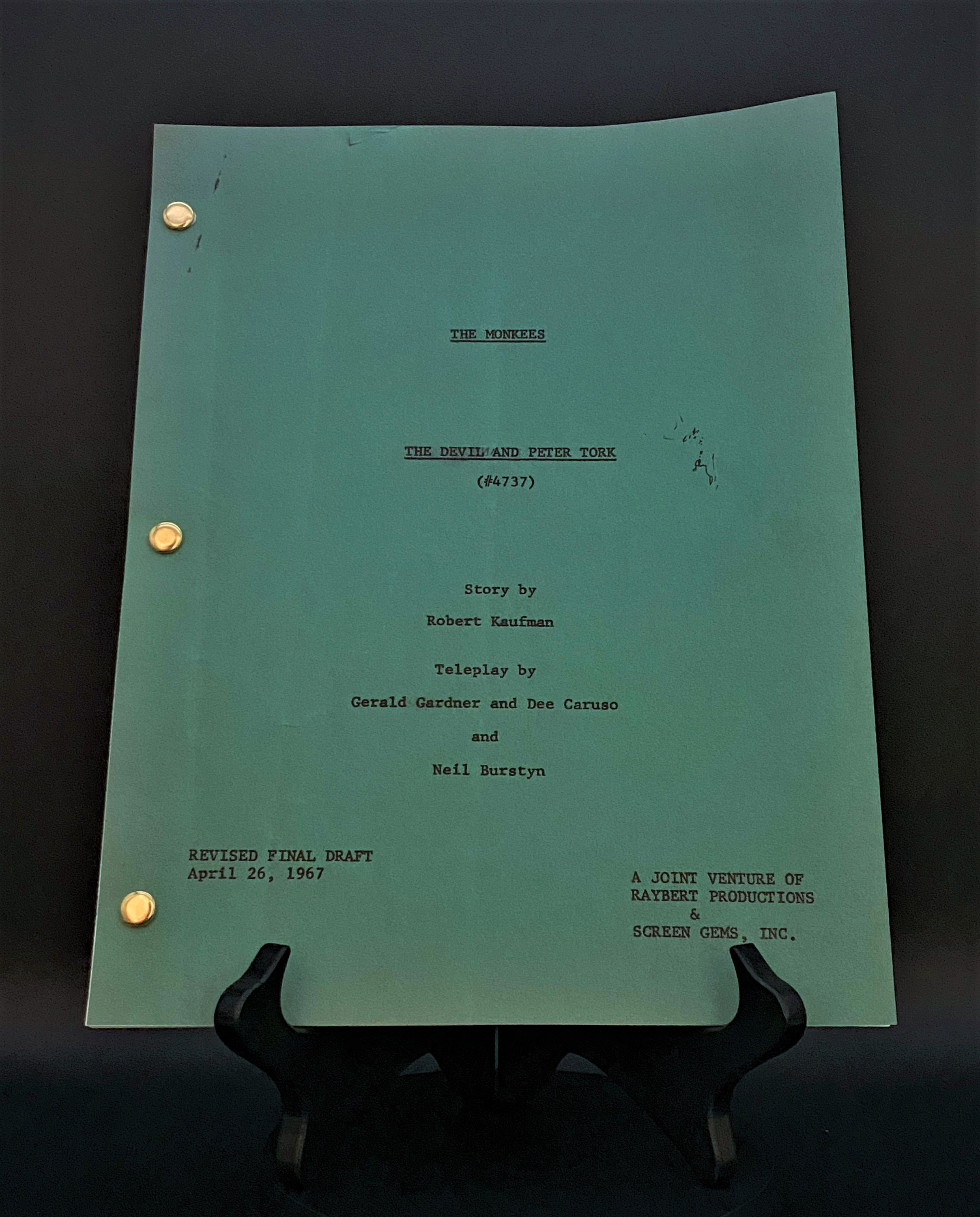 THE MONKEES TV Series Script, "the Devil and Peter Tork" Favorite ...