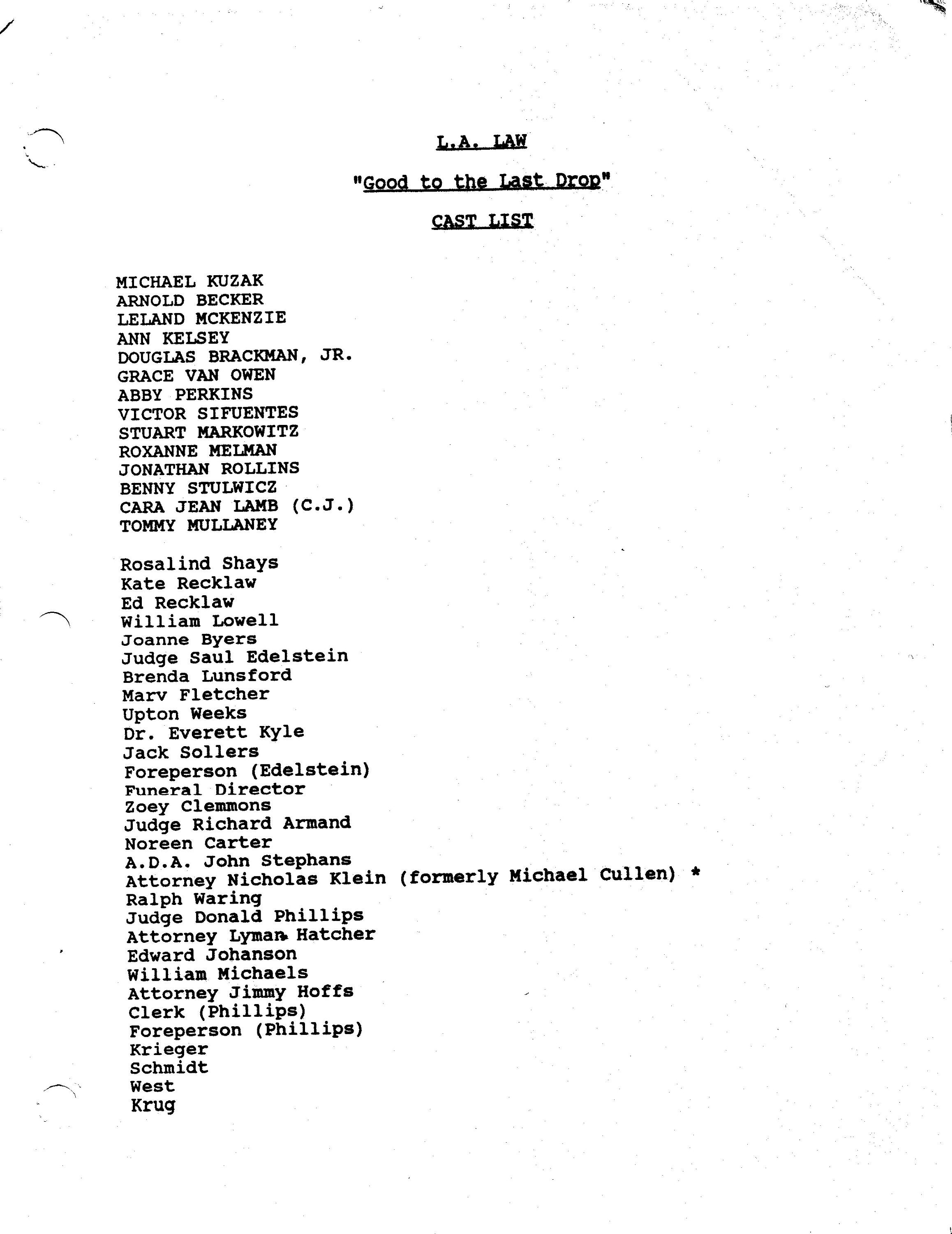 LA LAW Rosalind Shays diana Muldaur Jaw Dropping Exit Episode TV Series ...