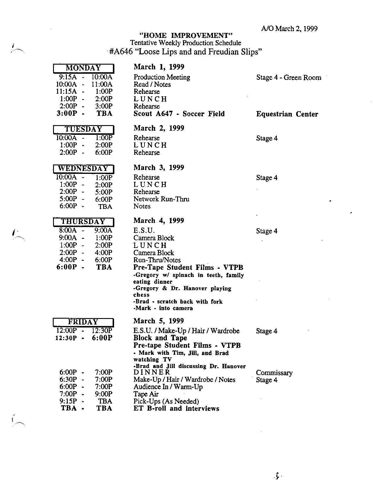 HOME IMPROVEMENT TV Comedy Series Script, Tim Allen Sitcom Signed copy ...