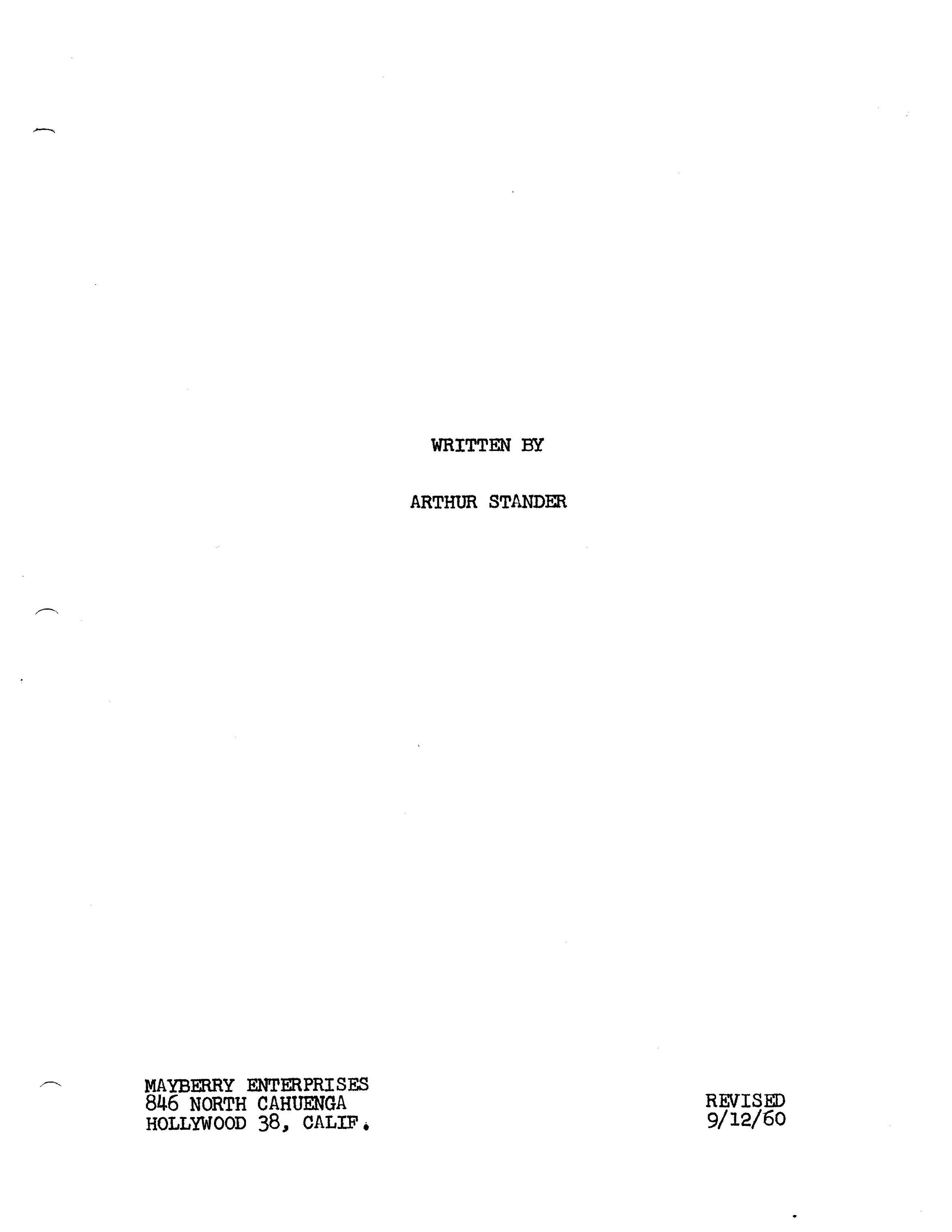 ANDY GRIFFITH SHOW Tv Series Script, Deputy Barney Fife Episode, Don ...