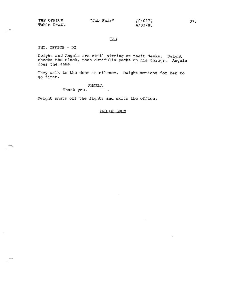 THE OFFICE TV Series Script - Steve Carrell, John Krasinski, Jenna ...
