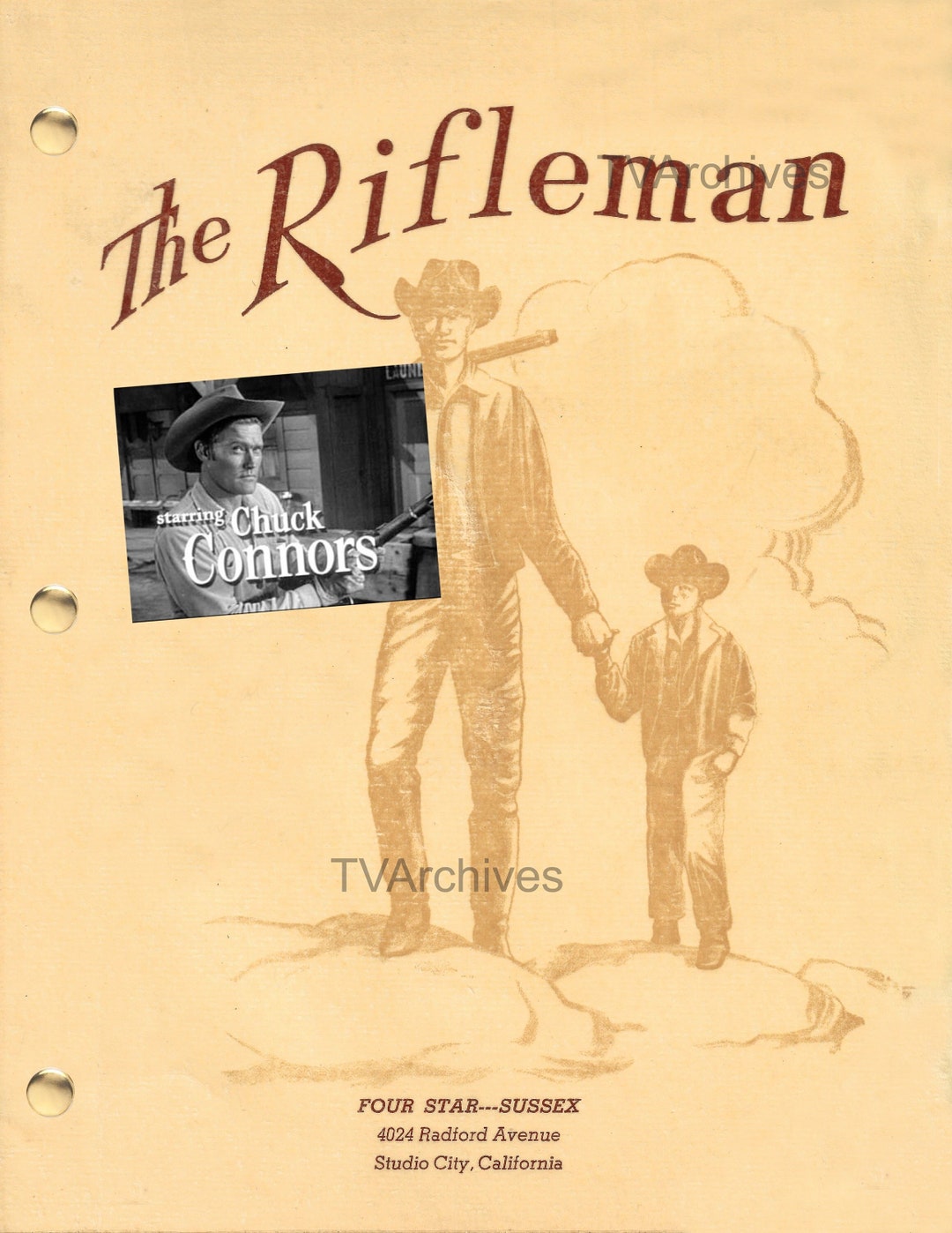The Rifleman TV Series 1958 First Episode Script, Chuck Connors, Johnny ...