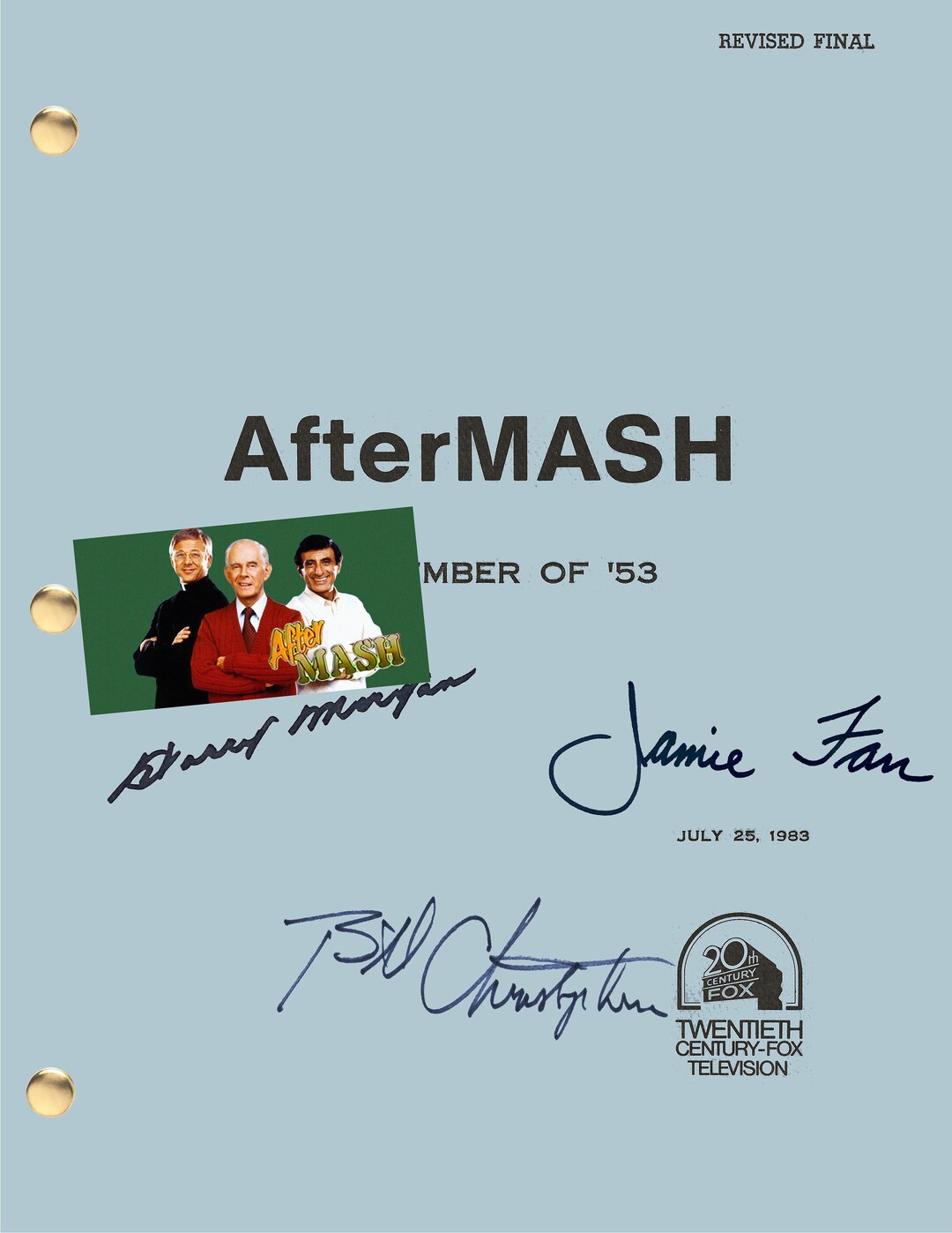 Aftermash TV Series Episode #1 Script, 1983 MASH Spinoff, Max Klinger ...