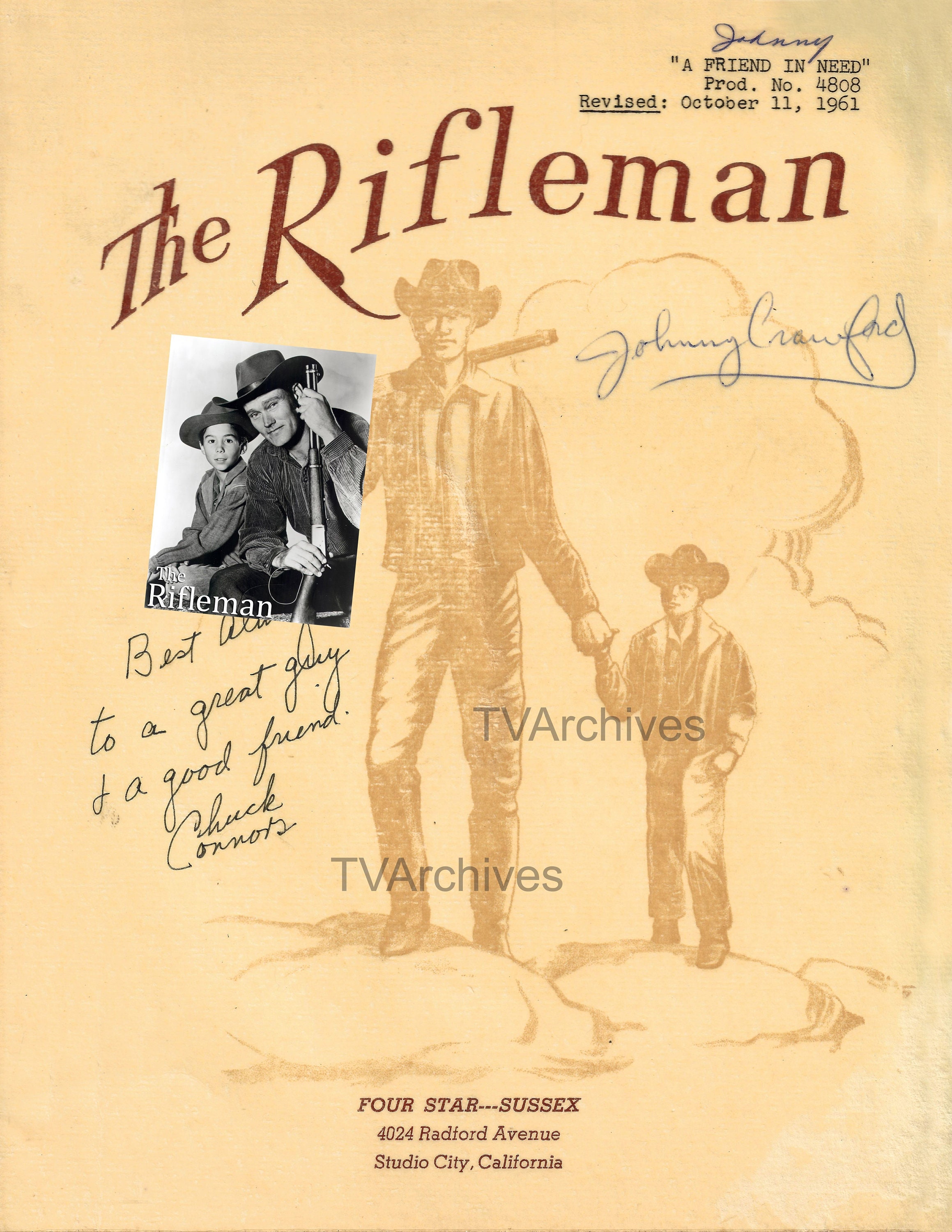THE RIFLEMAN Western TV Series Script Chuck Connors & Johnny Crawford ...