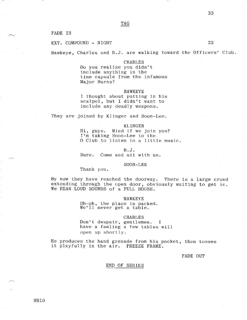 MASH Last Episode Script as Time Goes By TV Series Finale Script ...