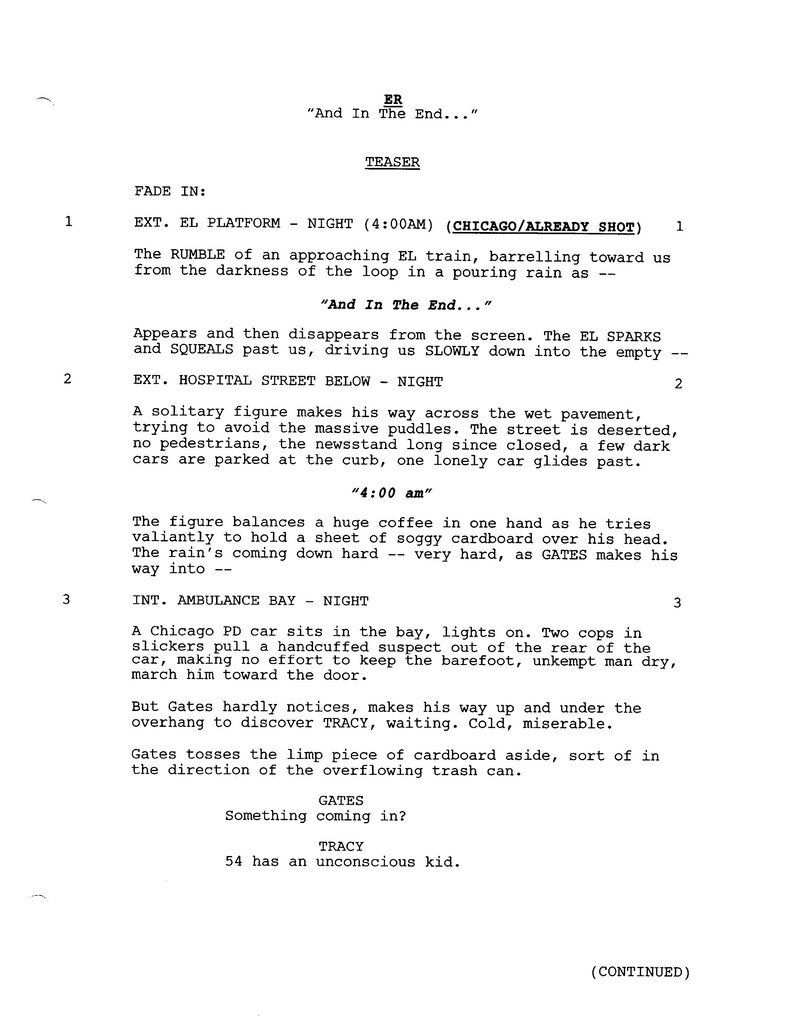 ER TV Series Finale Script Signed, John Stamos, Scott Grimes, Angela ...
