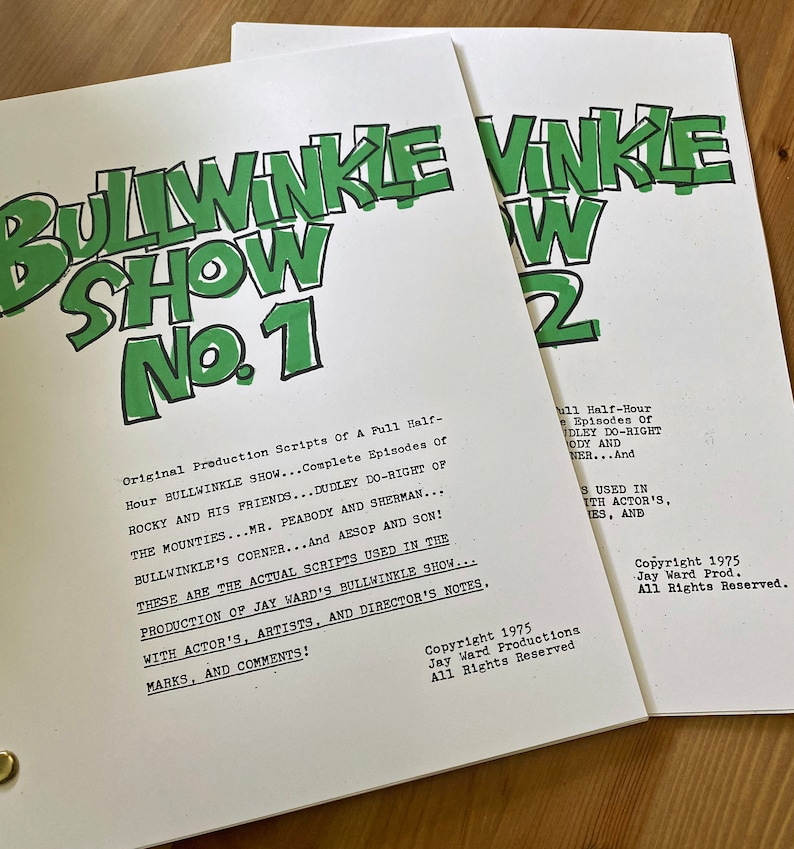 ROCKY & BULLWINKLE 2 Animated Cartoon TV Series Scripts, Dudley Do ...