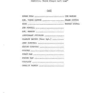 GOMER PYLE USMC Tv Series Script, Andy Griffith Show, Comedy Show Spin ...