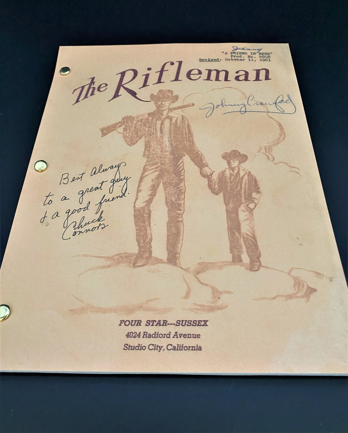 THE RIFLEMAN Western TV Series Script Chuck Connors & Johnny Crawford ...