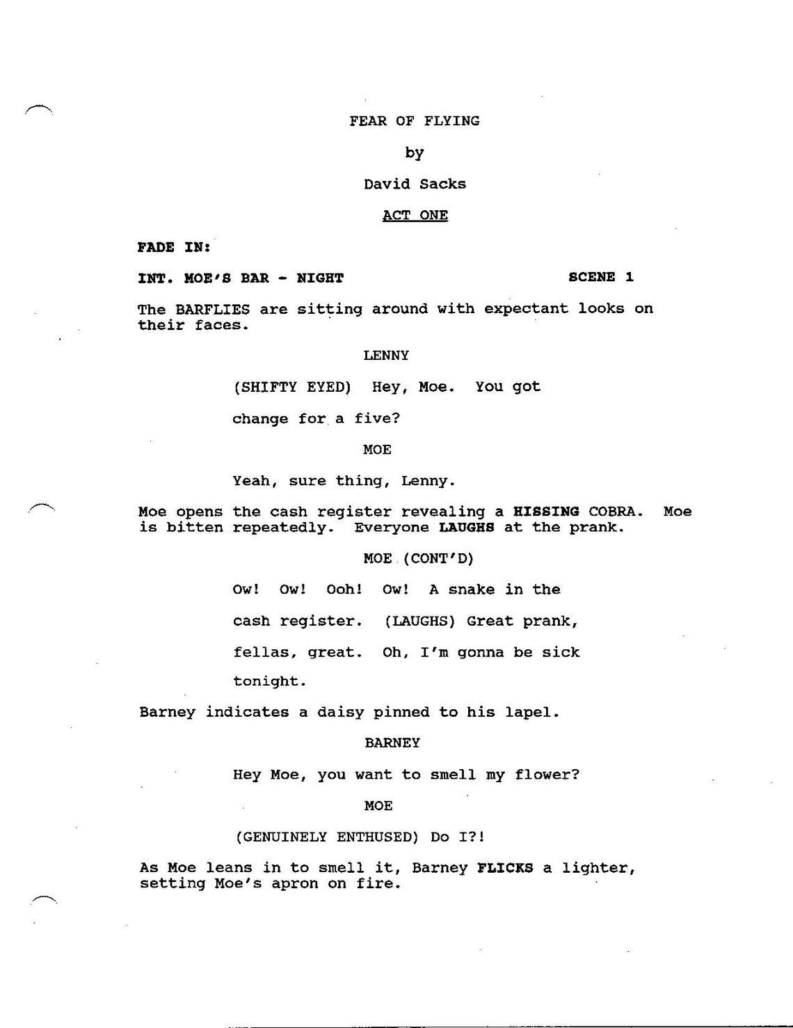 SIMPSONS TV Series Script, CHEERS Cast Reunion Episode, Classic ...