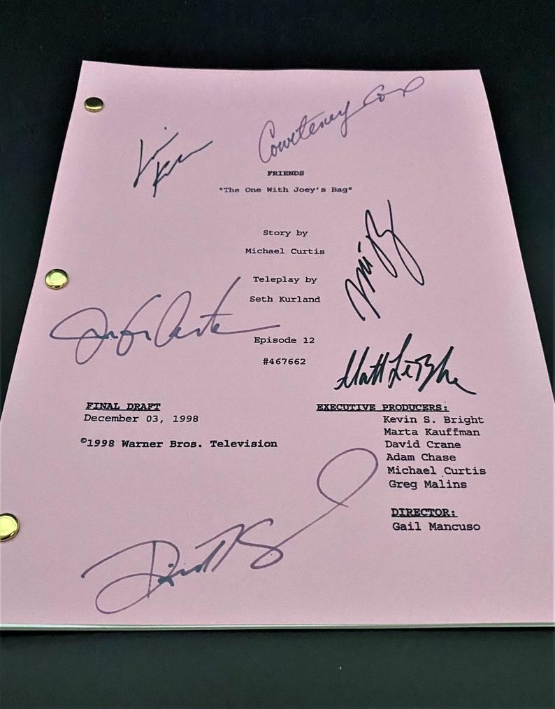 FRIENDS TV Series Script "joey's Bag" - Jen Aniston, Courteney Cox ...