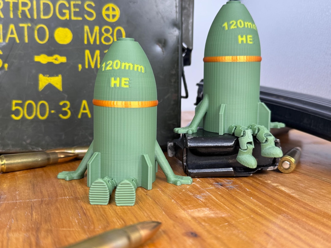 120mm Mortar Shell Buddy Desk Toy – 3D Printed PLA Artillery Shell ...