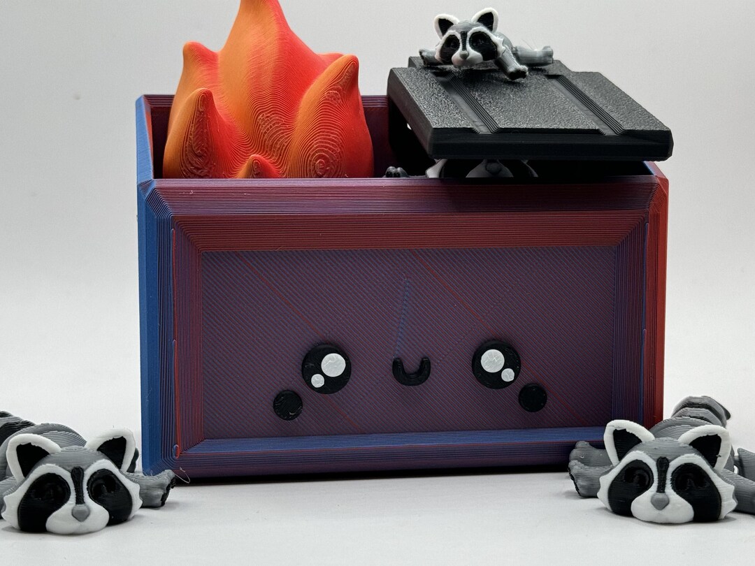 3D Printed Dumpster Fire Desk Figurine, Décor, Fun, Gag Gift, Stress ...