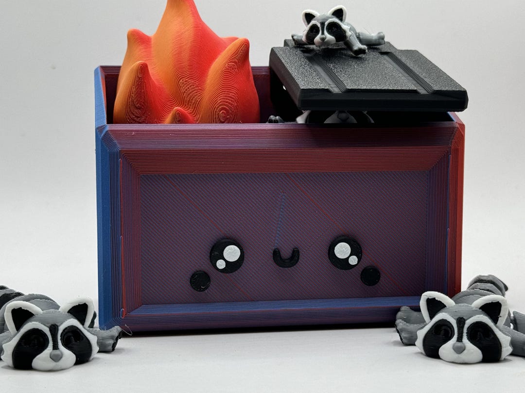 3D Printed Dumpster Fire Desk Figurine, Décor, Fun, Gag Gift, Stress ...