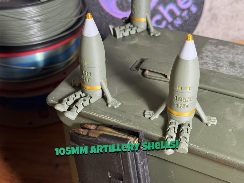105MM Artillery Shell Buddy – Unique Military-inspired Desk Toy or Gift ...