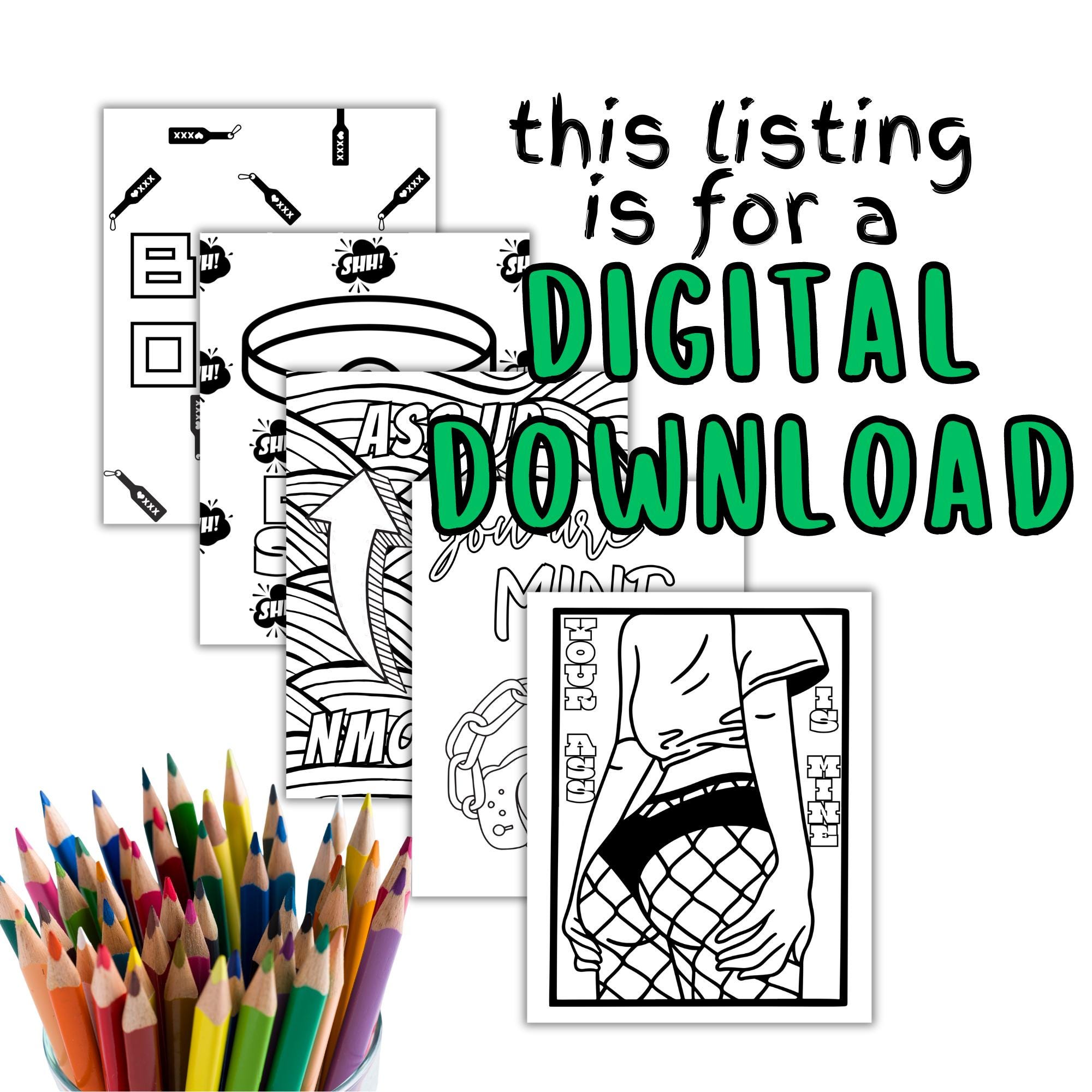 BDSM Coloring Pages | Adult Kinky Mature Coloring Book | in the Words ...