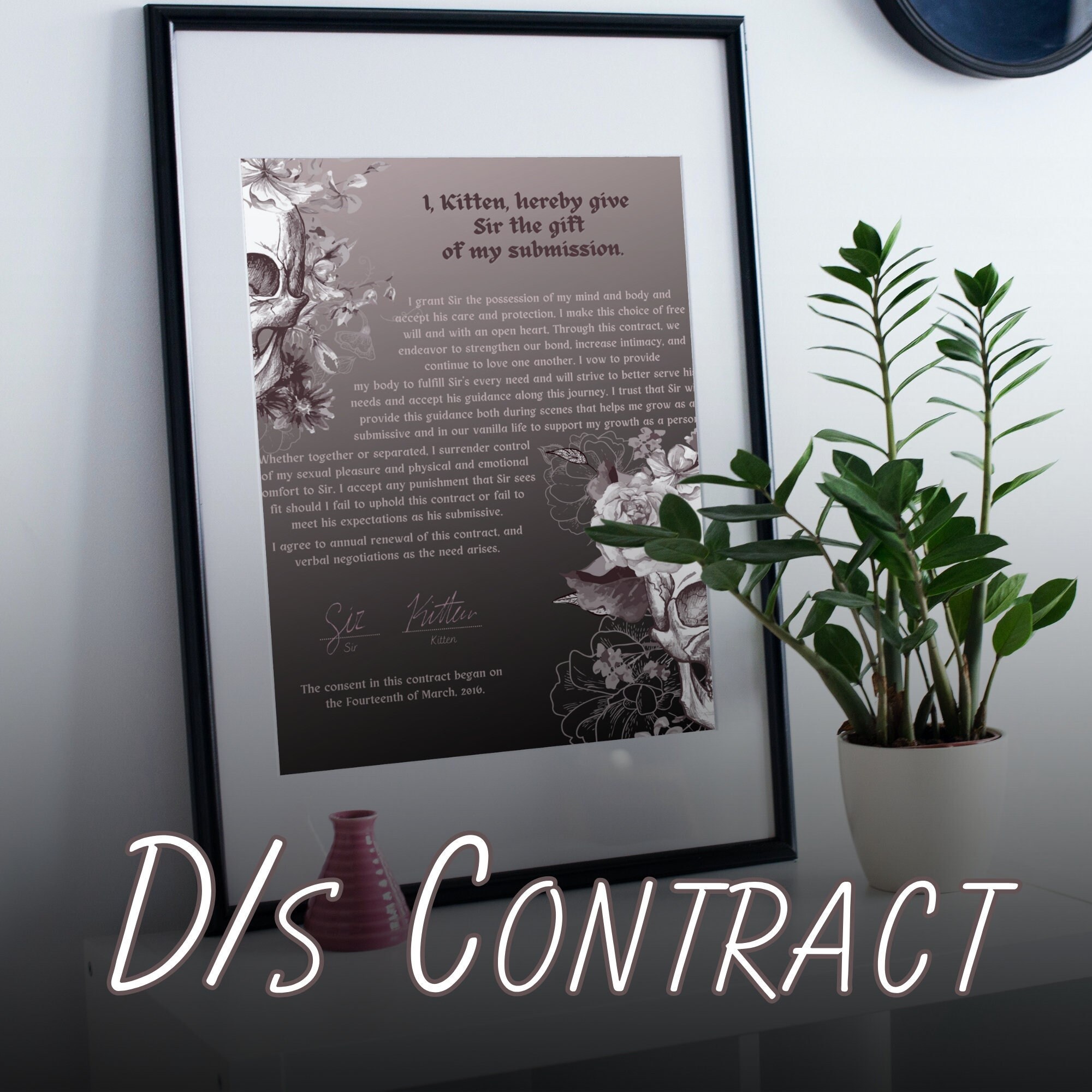Custom Digital D/s Contract With Signatures BDSM Gift Decorative ...