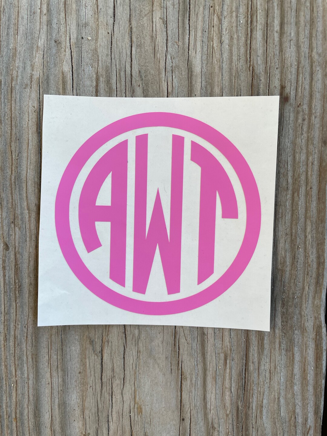 Circle Monogram Vinyl Decal - Etsy