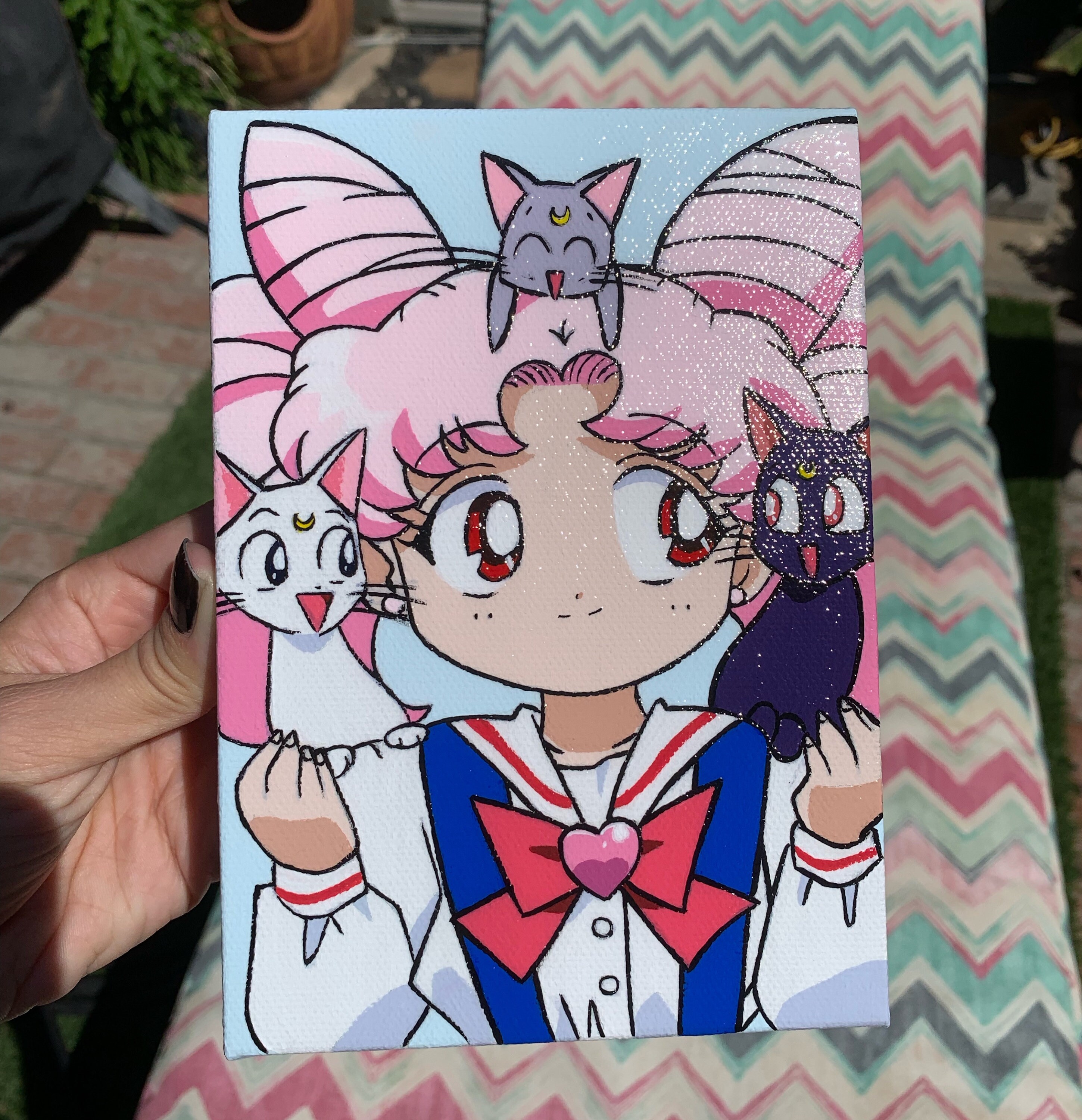 Chibi Usa Painting - Etsy