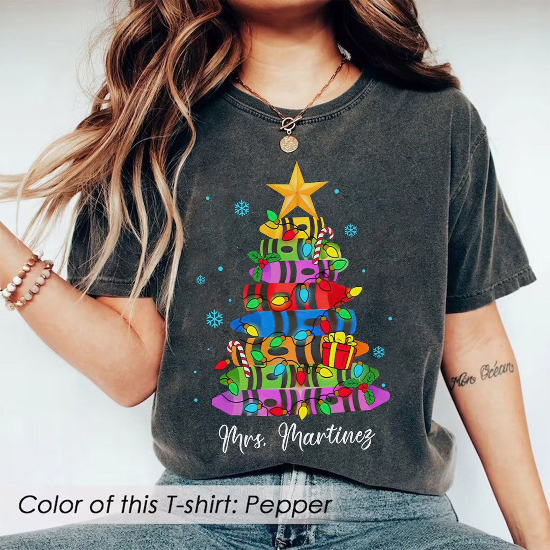 Customized Crayons Tree Colored Lights Teacher Png Crayon - Etsy