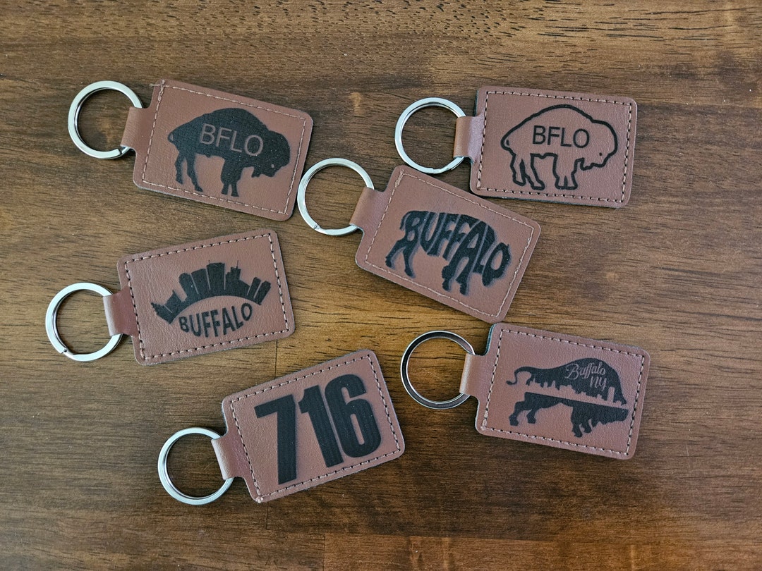 Buffalo Keychain, Leather - Etsy