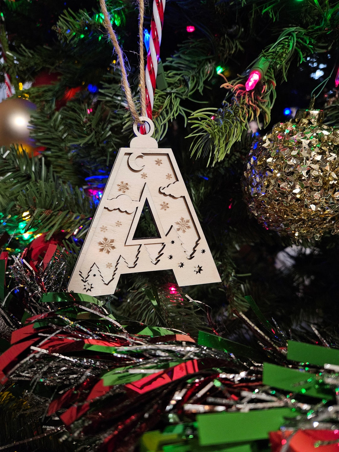 Christmas Ornament, Letter, Outdoors Theme - Etsy