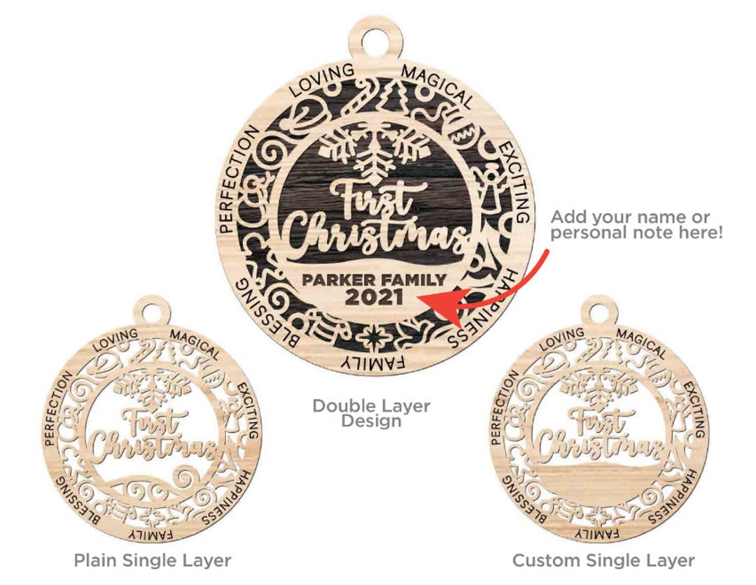 Christmas Ornament, Layered, Wooden - Etsy