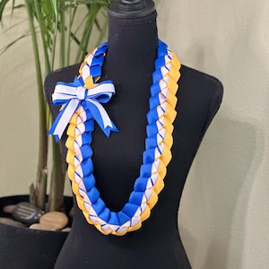 Handmade Ribbon Lei – Custom Graduation Gift - 4 Ribbon, Single Braid ...