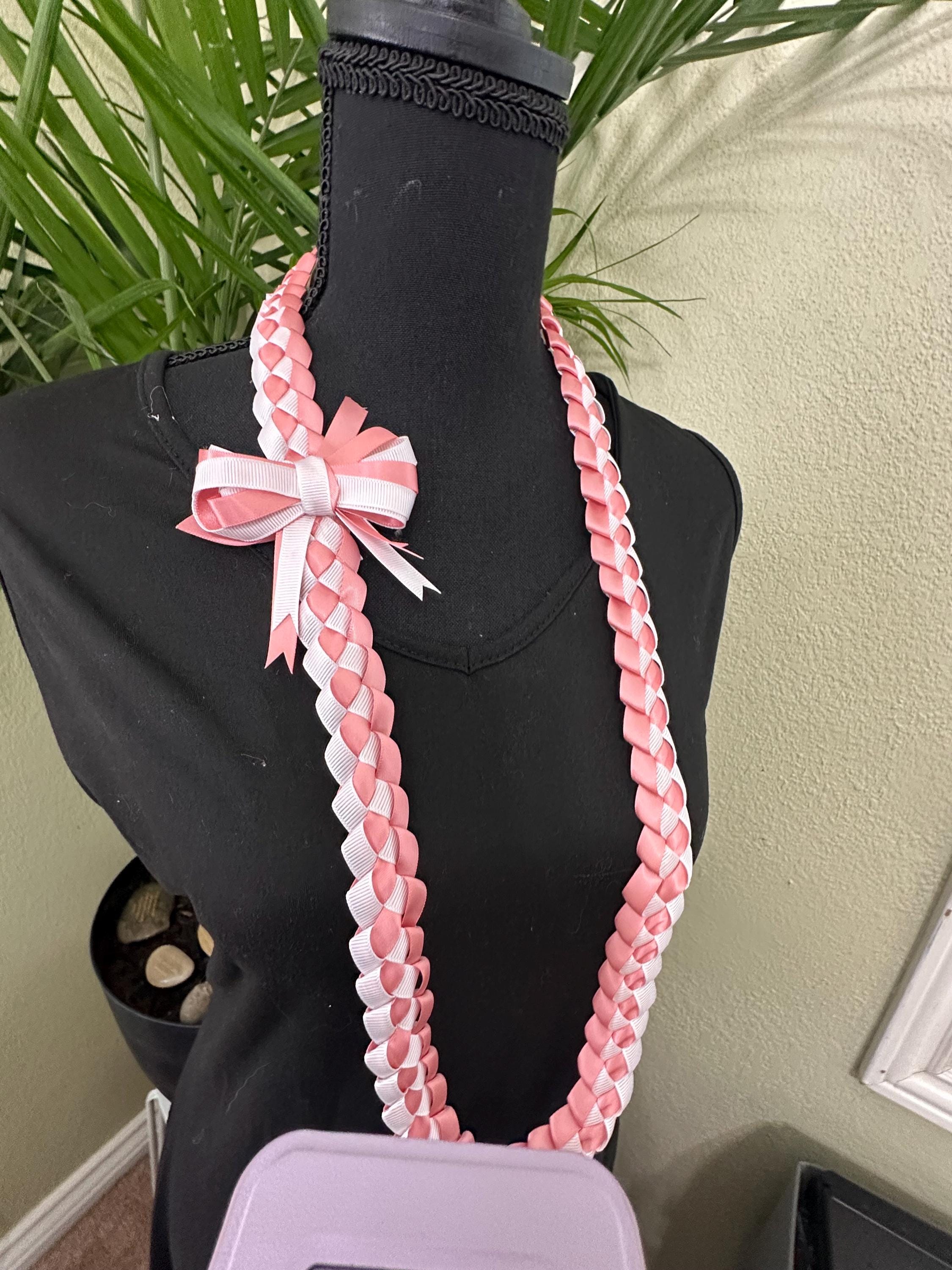 Handmade Ribbon Lei – Custom Graduation Gift - 4 Ribbon, Single Braid ...